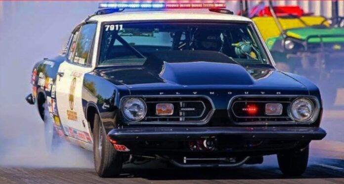 Clean '65 Plymouth Barracuda 340 at the Race Track