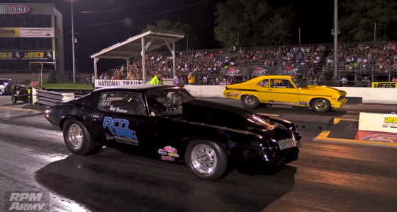 Camaro Vs Nova Drag Racing at Night of Thunder | Hot Cars
