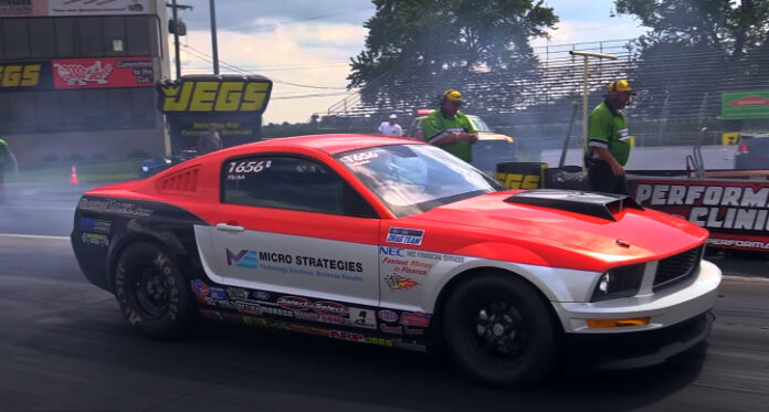 This NHRA Stock Eliminator Ford Mustang is a Rocket