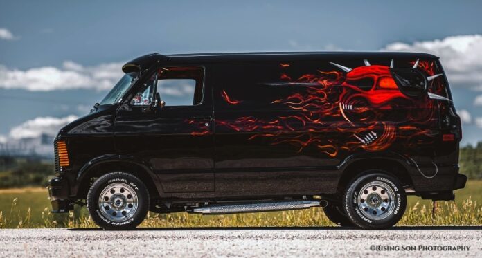 This 340 Mopar Powered Dodge B150 is a Wild Boogie Van